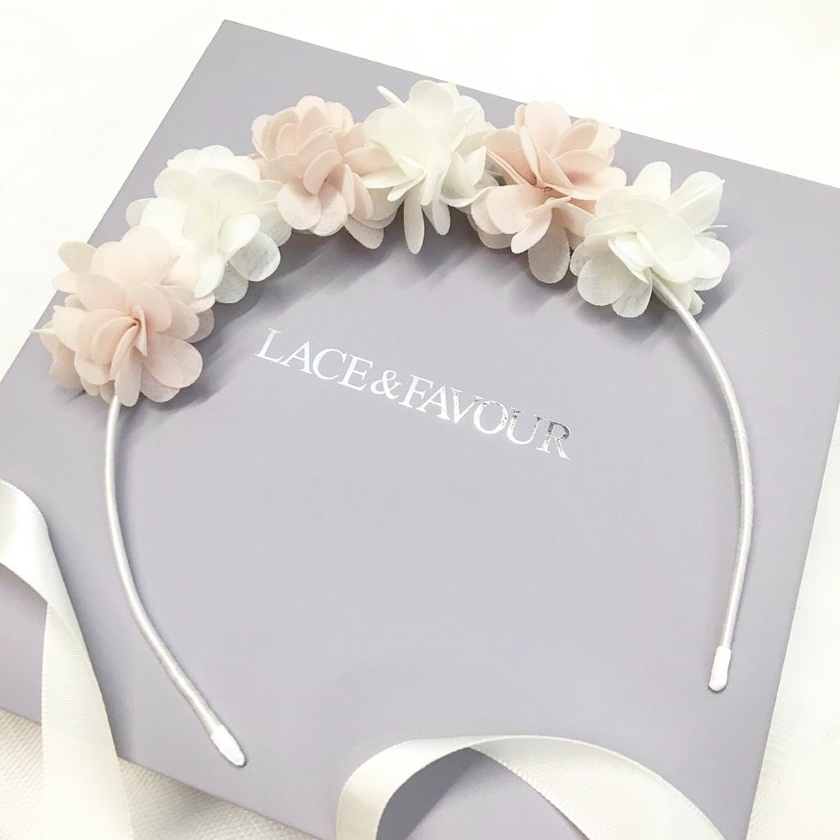 Gabriella Blush and Ivory Flower Crown Hair Band